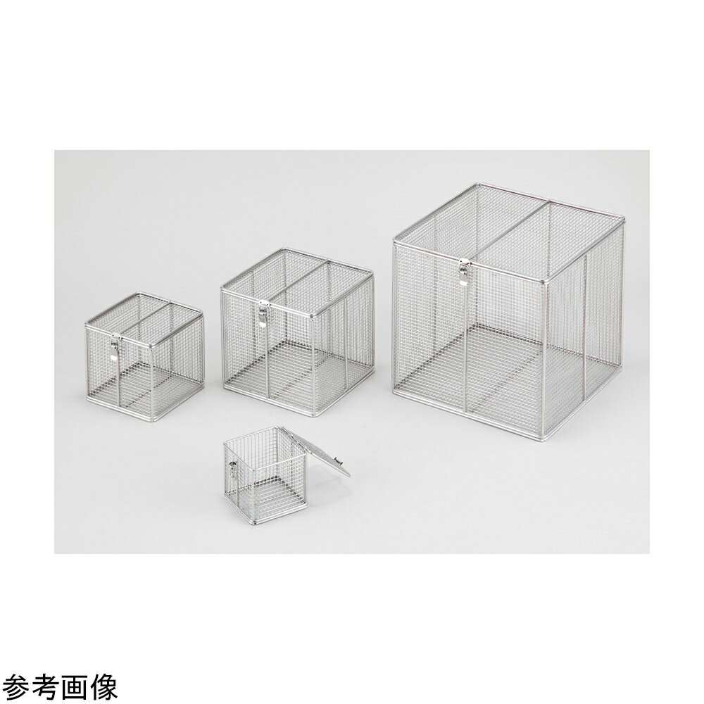 フタはクリップ付きでしっかりと留めることができます。 サイズ（mm）：300×300×300 網目サイズ（mm）：5.0〜6.0 入数：1個 材質：SUS304フタはクリップ付きでしっかりと留めることができます。 サイズ（mm）：300×3...