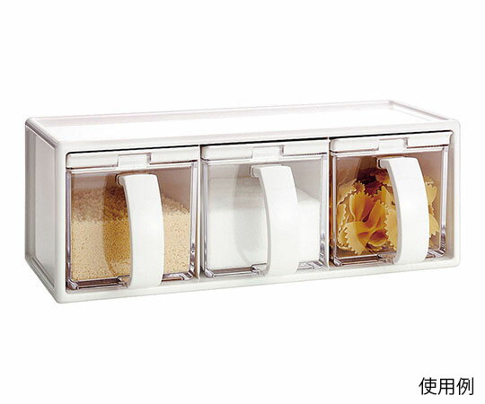 カラー：ホワイト 幅×奥行×高さ（mm）：302×152×H109 容量：クッキングケース640ml×3 スプーン付 カタログコード：8-0213-0601 商品番号：AHO2801カラー：ホワイト 幅×奥行×高さ（mm）：302×152×...