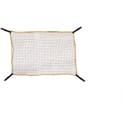 特長:●ワンタッチ樹脂バックル付きで上下左右どこからでも取り外しが可能です。●株左右にフックがあり、収容品を取り出す時に引っ掛けることで邪魔にならずに出し入れが可能です。 用途:●ラックに積載した収容物の落下防止に。 仕様:●ネット部：10...