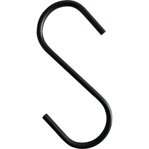 特長:●スチール製S字フックです。 用途:●物の吊り下げ、引っ掛けとして。 仕様:●色：黒●使用荷重(kN)：0.15●D(mm)：6●L(mm)：300●S(mm)：38 材質／仕上:●スチール●表面処理：粉体塗装特長:●スチール製S字フ...