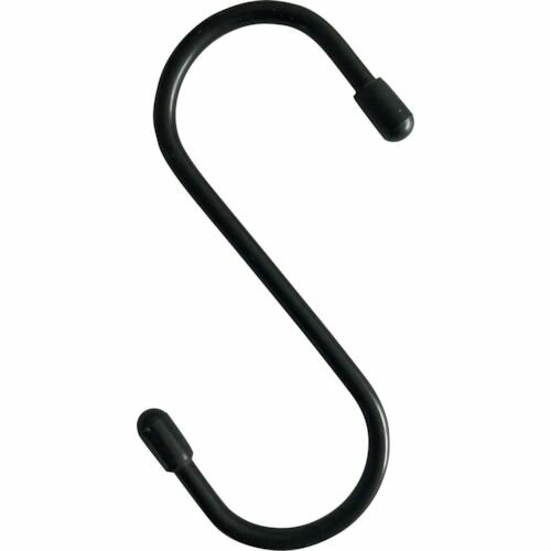 特長:●スチール製S字フックです。 用途:●物の吊り下げ、引っ掛けとして。 仕様:●色：黒●使用荷重(kN)：0.15●D(mm)：6●L(mm)：300●S(mm)：38 材質／仕上:●スチール●表面処理：粉体塗装特長:●スチール製S字フ...