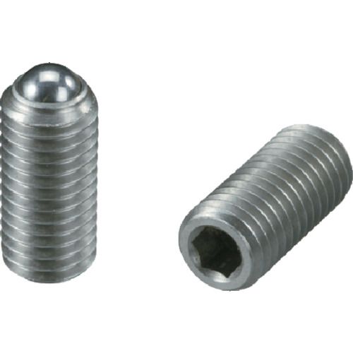 特長:●ネジ部本体にスプリングを内蔵し、押し圧によってボールをストロークし位置決めします。 仕様:●荷重(N)：4.0〜10.0●ストローク(mm)：0.8●ポール径(mm)：2.5●ねじ径：M4×0.7●本体寸法(mm)長さ：10 材質／...