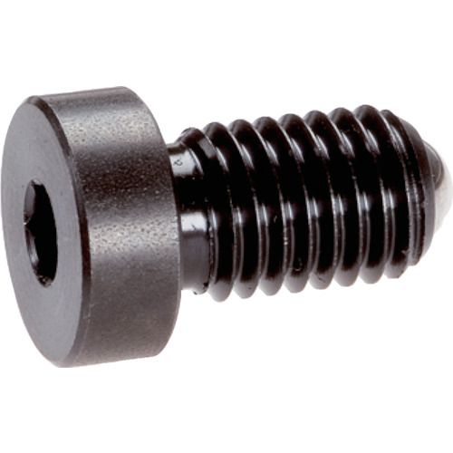 特長:●六角穴付きボールプランジャーです。●ヘッド付きなのでねじ込み深さが決まります。 用途:●位置決め、固定、押し付け、押し離しなどに。 仕様:●ねじ寸法：M8●ポール径(mm)：4.5●ピン径：M8●ヘッド径(mm)：13●ピン長(mm...