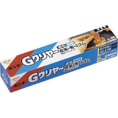 特長:●接着被膜が透明です。 用途:●皮革・布・合成ゴム・硬質プラスチックの接着・補修に 仕様:●色：クリヤー 仕様2:●ボンドGクリアー20ml#14321●チューブタイプ 材質／仕上:●主成分：SBR系溶剤形特長:●接着被膜が透明です。...