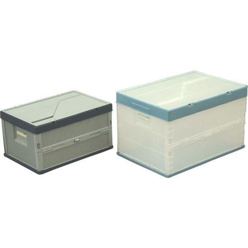 特長:●内容物をホコリから守るフタ付おりたたみコンテナです。●側面がメッシュタイプではなく、フタも付いているため縦・横からの荷物に強く、スタッキングが4段まで可能です。●底面を支えている長手面を金属シャフト（26Lは計8本、53Lは計10本...