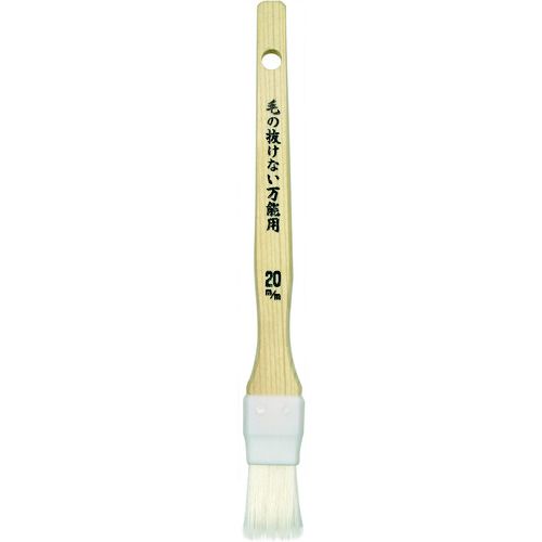 特長:●熱融着製法により毛が抜けにくいハケです。 用途:●工作・小物用。 仕様:●刷毛幅(mm)：20●玉厚(mm)：8●全長(mm)：215●適合塗料：水性・油性塗料 材質／仕上:●毛材：化繊●柄：木特長:●熱融着製法により毛が抜けにくい...