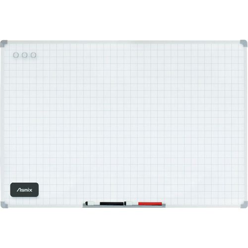特長:●25mm方眼の暗線入りでグラフや文字、イラストが書きやすい●タテヨコ両用●可動式ペントレー●マグネットイレーサー 仕様:●板面色：ホワイト●枠色：ホワイト●板面外寸(mm)縦：858●板面外寸(mm)横：558●内形寸法(mm)縦×...