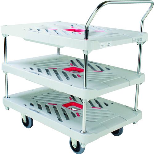 特長:●実用性・強度・軽量性を究極まで追い求めつつ、気高さを持った美しいフォルムの台車です。●ものに合わせて積載量を選べる多段台車の三段式です。●高さが低いものを数多く置く作業に便利です。●荷台は肉抜きのクロスメッシュになっており、従来の約...