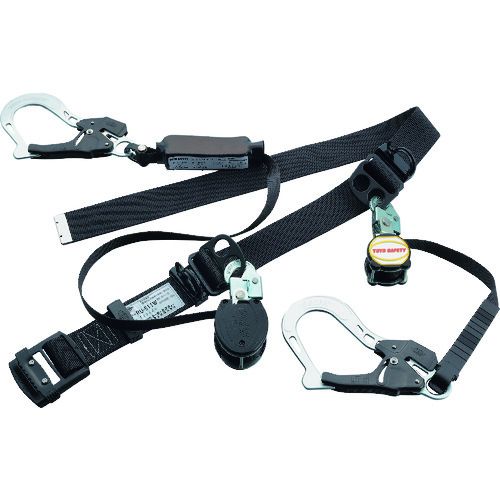 特長:●JIS T 8165規格品です。 用途:●1本吊り専用（胴ベルト型）。 仕様:●色：黒●胴ベルト幅×長さ(mm)：50×1220●フック口開き(mm)：53●ランヤード寸法　長さ(mm)(フック含む)：1650●ランヤード寸法　幅(...