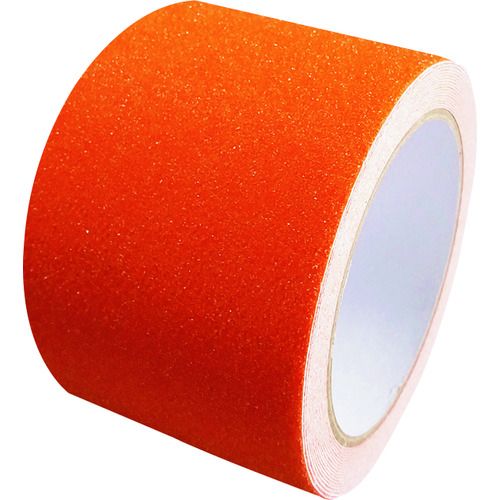 特長:●表面に鉱物粒子を吹き付け加工した強力滑り止めテープです。●階段、通路などの滑りやすい場所に最適です。 用途:●階段、通路などの滑りやすい場所に。 仕様:●色：蛍光オレンジ●幅(mm)：50●長さ(m)：5●厚さ(mm)：0.8●テー...