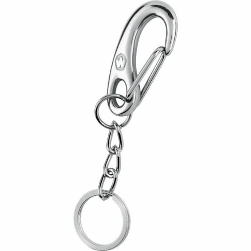 特長:●丁寧に鍛造されたステンレス(SUS316L)製で非常に頑丈で安全に使用できます。 用途:●船舶艤装用として。●ロープ、チェーン、ワイヤーなどのと締結金具として。●キーホルダーとして。 仕様:●L(mm)：50●R(mm)：8●d(m...