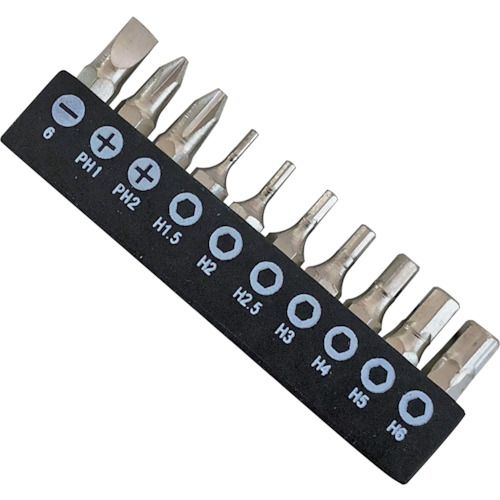 特長:●コンパクトラチェットシリーズ、ビルドのパーツシリーズです。●ビットはビルド・ビルドMINI・差込角6.35mmの他機種ハンドルに対応しています。●ドライバーと6角レンチビットを含む10pcsセットです。●メンテナンスや各機器の調整で...