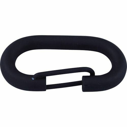 特長:●指で押すだけで開閉でき、ワンタッチで取付可能です。●DIYに使いやすいカラー仕様の荷役金物です。 用途:●チェーンやロープなどの連結や末端金具の連結金具として。 仕様:●色：ブラック●使用荷重(kg)：20●A(mm)：40●B(m...