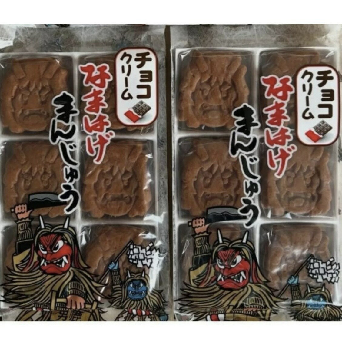 なじみ「なまはげまんじゅう」に、チョコクリーム版が登場！ 社名：有限会社フジタ製菓 容量：2袋 原材料：チョコレートフラワーペースト(国内製造)、 鶏卵、砂糖、小麦粉、ショートニング、 はちみつ、食用加工油脂、還元水飴/膨張剤、 加工澱粉、...
