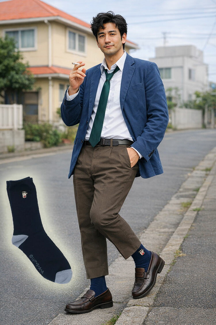 ■サイズ 25-27 ■素材 綿、ポリエステル、その他 ■詳細 クレヨンしんちゃんに登場する愛すべき父、ひろし 実は名言集も出たりと大人世代に人気の登場人物です。 そんな父ヒロシがワンポイントにさりげなく入ったクルー丈の靴下。 シンプルでカ...