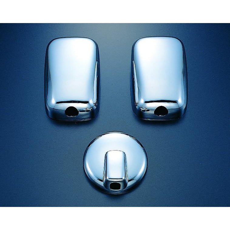 ミラーカバーセット 3点セット純正ミラーを簡単にメッキミラーに変更するミラーカバー。洗練された高級感あるデザインへと変貌させるクロームメッキパーツ【用途】外装パーツ【注意】※メーカーで設定したミラーカバーセットの内容と異なるミラーを装着した...