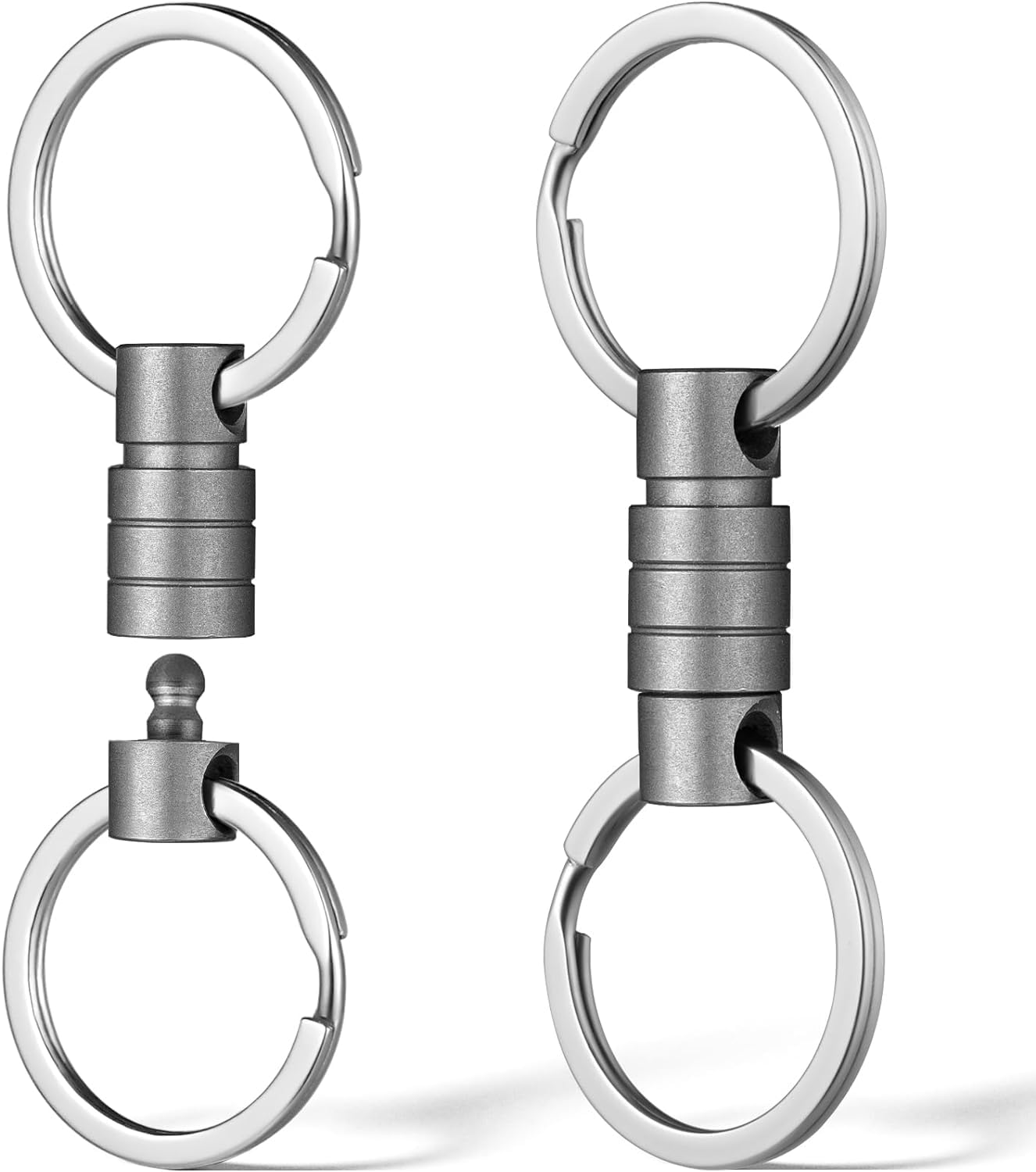 ・・【チタン素材】軽くてわずか9gでも耐荷重が10Kg以上です。チタン合金で作られ、アレルギーを起こさなく、耐食性が強く、サビにくく、丈夫で長持ちします。・・【鍵に簡単にアクセス】取り外し可能なキーチェーンクイックリリース機能により、鍵を素...