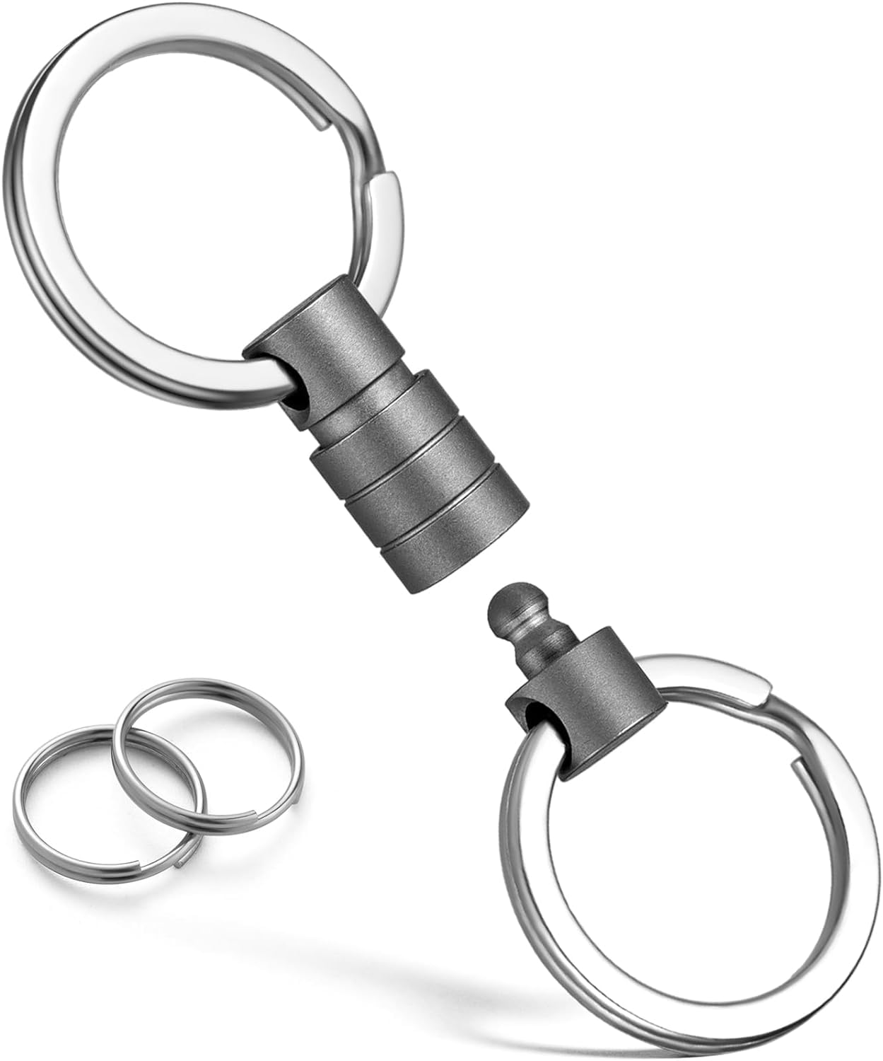 ・・【チタン素材】軽くてわずか9gでも耐荷重が10Kg以上です。チタン合金で作られ、アレルギーを起こさなく、耐食性が強く、サビにくく、丈夫で長持ちします。・・【鍵に簡単にアクセス】取り外し可能なキーチェーンクイックリリース機能により、鍵を素...