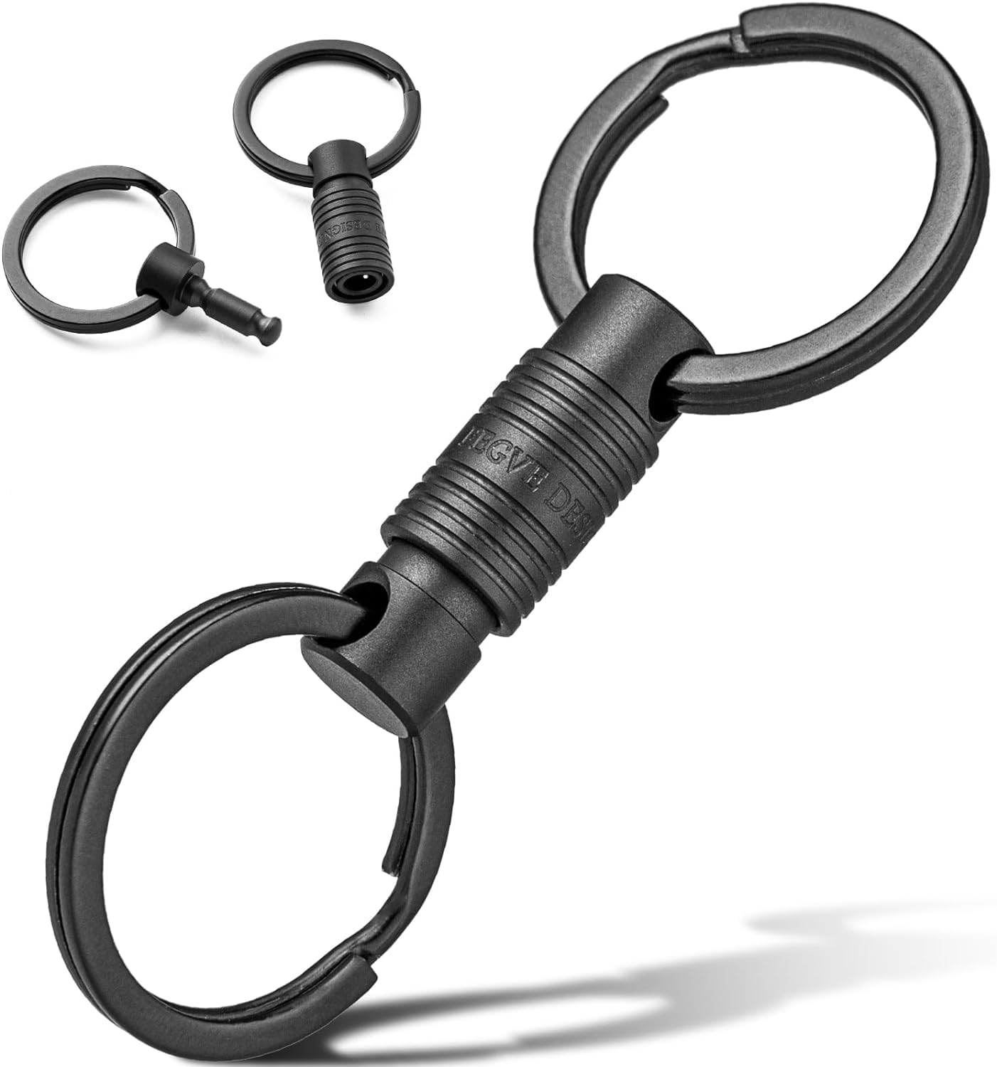 ・・【チタン素材】軽くてわずか9.2g。 Gr5チタン合金で作られ、アレルギーを起こさなく、耐食性が強く、サビにくく、丈夫で長持ちします。・・【分離型】2つのスプリットリングで分類やすく、鍵をグループに分離。自宅でも、職場のキーの独立した設...