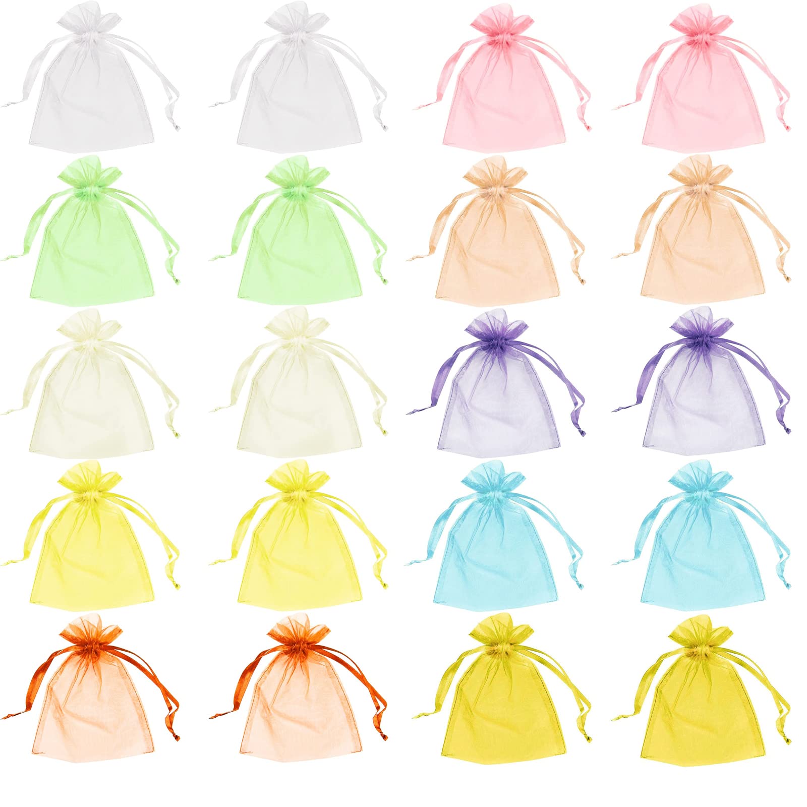 ・【高品質】透け感がある高品質なオーガンジー素材で作って，綺麗だけでなく、何が入っているかひと目で分かるので、使い勝手も抜群です。・【使用便利】紐付きで、中身の滑り出しを防止して、非常に使いやすい小物入れです。巾着型なので、袋を固定しやすく...