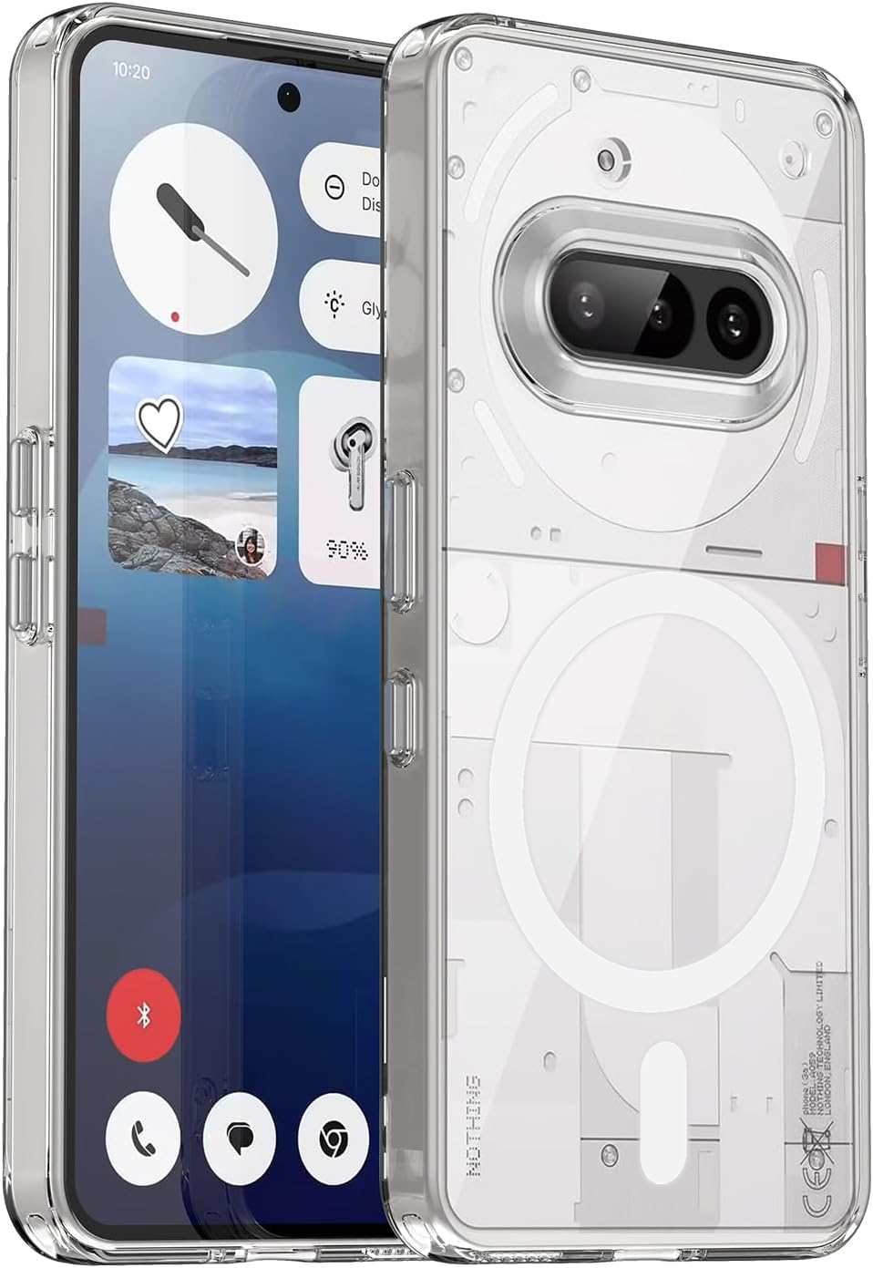 ・★【互換性】Nothing Phone 3A 用に特別に設計されています。38個のマグネットを内蔵し、すべてのMagsafeアクセサリーに対応できるマット感ケースです・★【水晶のような透明感・黄ばみ無し】透き通って高い透明度を誇り、背面が...