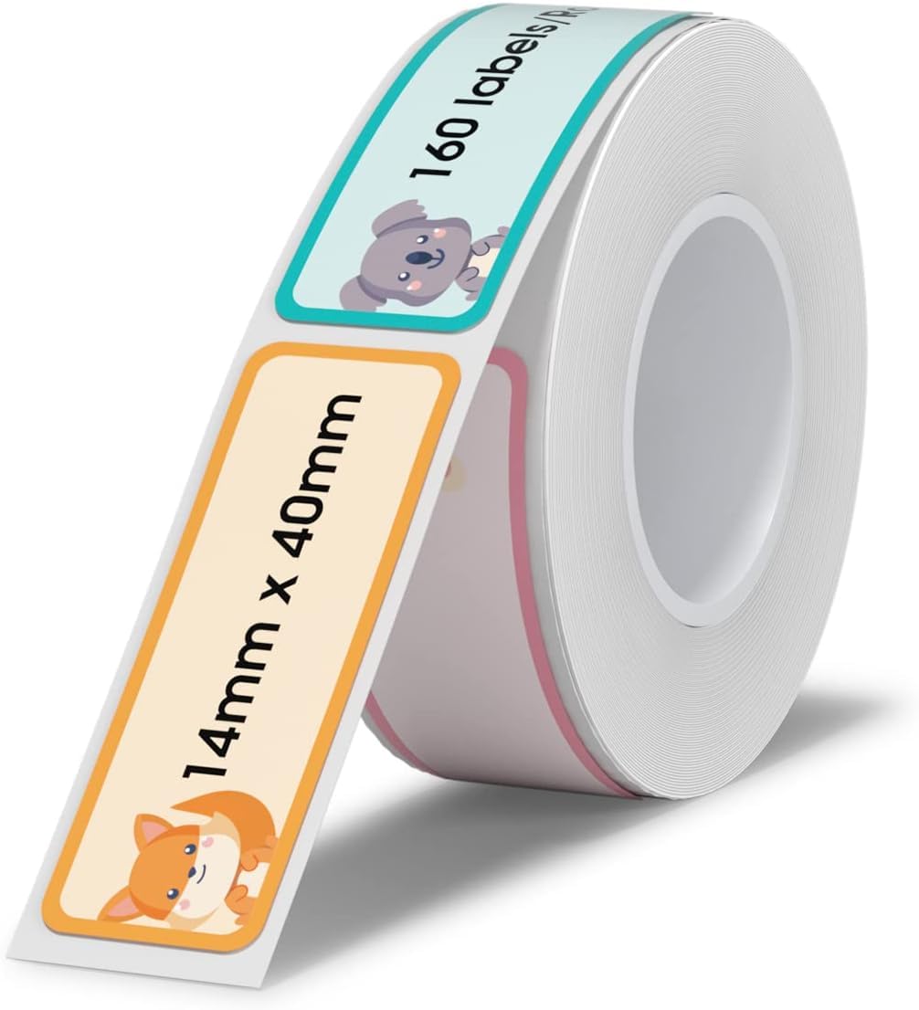 ・NIIMBOT ラベル: このサーマルラベルテープは、NIIMBOT/JADENS D11/D110/D101/H1S に特に適しています。 合計 1 ロールのアニマルラベル用紙があり、サイズは 14x40mm、各ロールには 160 枚の...