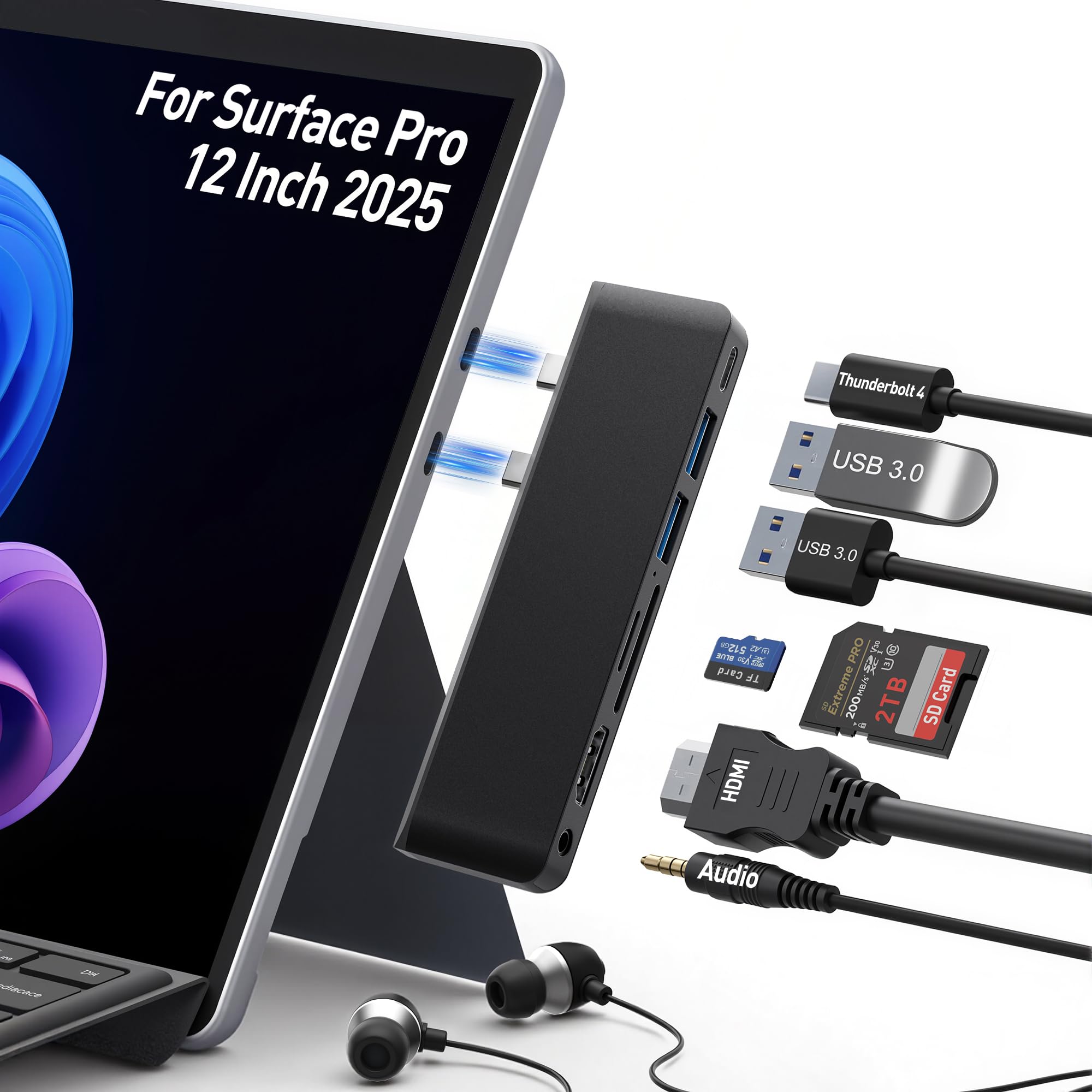 ・Surface Pro 12 (2025) 専用設計の高性能ドック: Microsoft Surface Pro 12 (2025年モデル) 専用に設計された7-in-1 ドッキングステーションです。わずか1ポートで、4K@30Hz対応の...