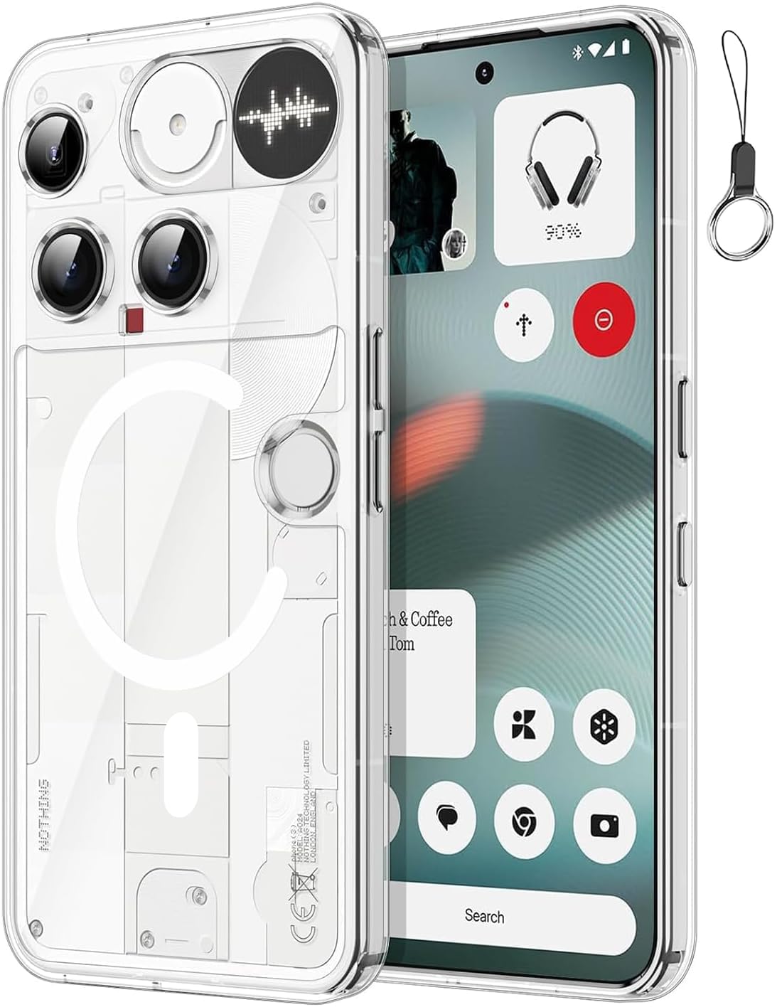 ・★【互換性】Nothing Phone 3 用に特別に設計されています。38個のマグネットを内蔵し、すべてのMagsafeアクセサリーに対応できるマット感ケースです・★【水晶のような透明感・黄ばみ無し】透き通って高い透明度を誇り、背面がN...