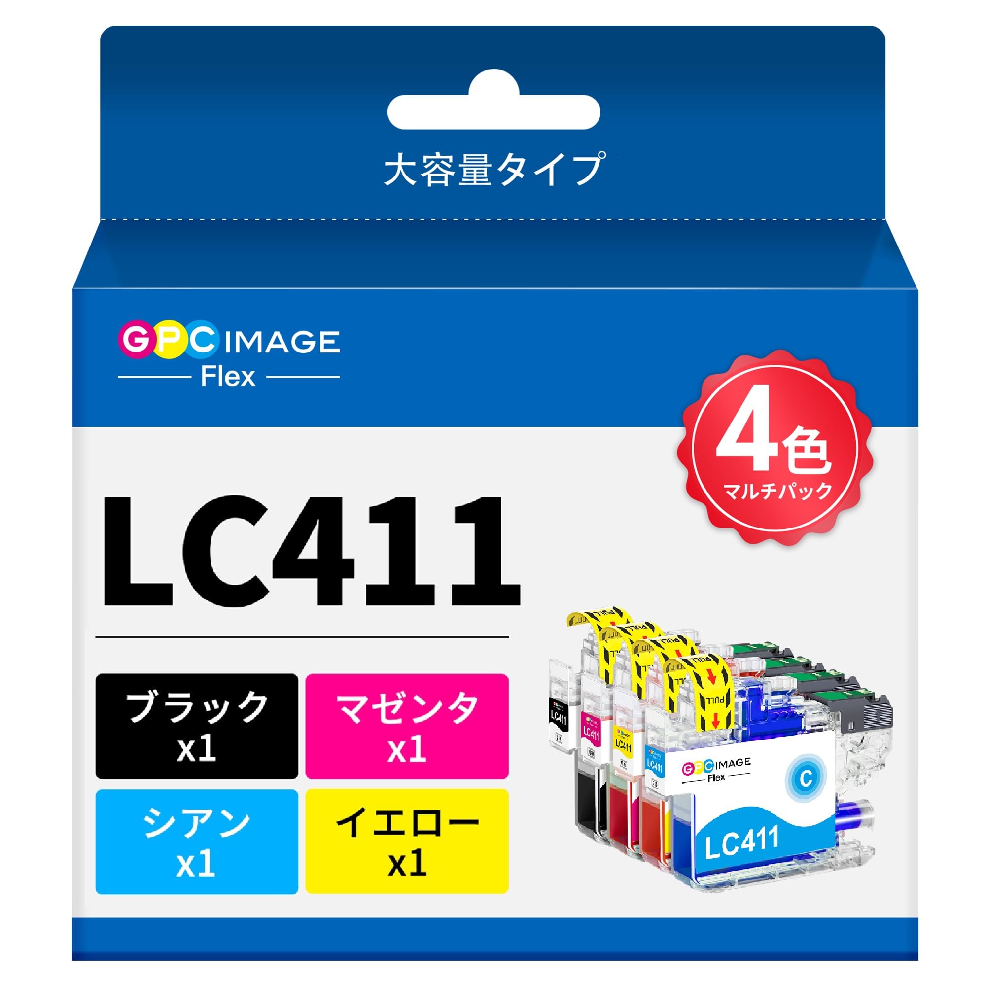 ・【商品仕様】：弊店の ブラザー 用 インクLC411 4本セット 大容量には LC411BK ブラック / LC411C シアン / LC411M マゼンタ / LC411Y イエロー があります。・【対応機種】：ブラザー用 DCP-J9...