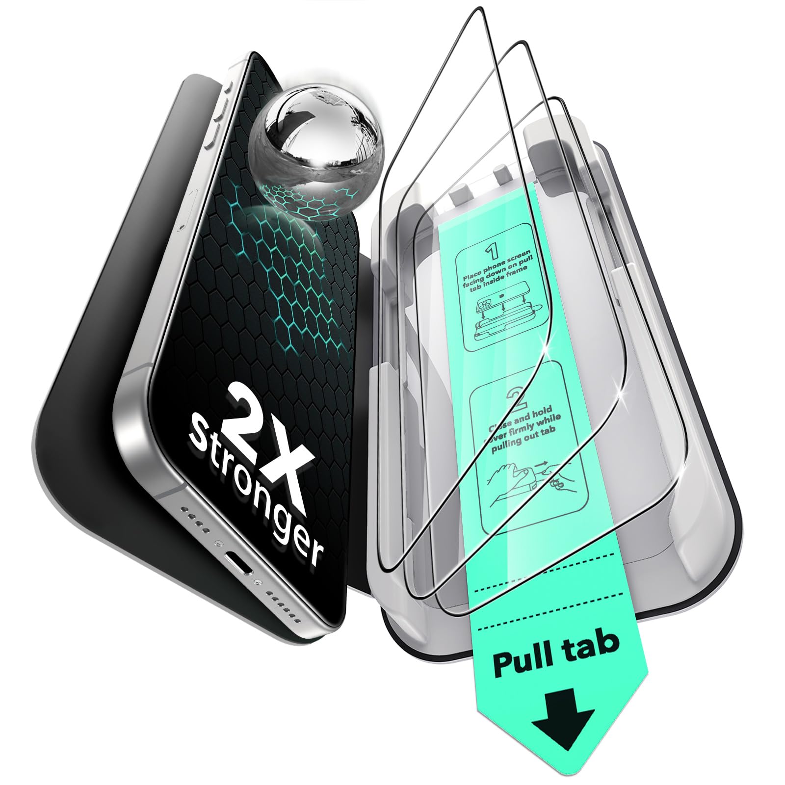 ・[iPhone 15 Pro Max 6.7インチ専用]・・ 精密に設計されたフルカバーが、iPhone 15 Pro Maxの強化ガラスでディスプレイの隅々まで保護します。・・ダイナミックアイランドとFace IDの機能を完全サポートし...