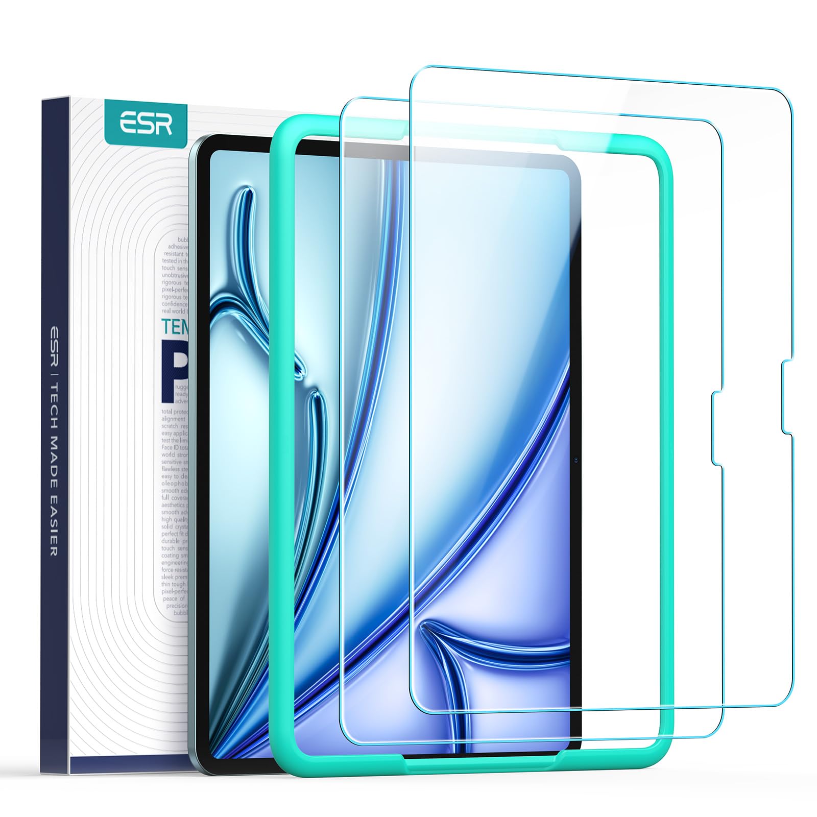 ・【互換性】：iPad Air 11インチ（M3）2025、Air 11インチ（M2）2024専用です。モデル：A3266、A3267、A2902、A2903。他のiPadモデルと互換性がありません。・【気泡のない貼付け】位置合わせフレーム...