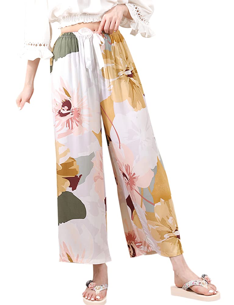 ・さらっとした涼しげなレーヨン生地は、夏から初秋にかけてぴったり。・ゴム+紐調整のウエスト、お腹周りの窮屈感を軽減したデザイン。・ゆったりとした履き心地のワイドレッグ クロップド パンツは、脚の欠陥を完全にカバーします。 しバランスのいいス...