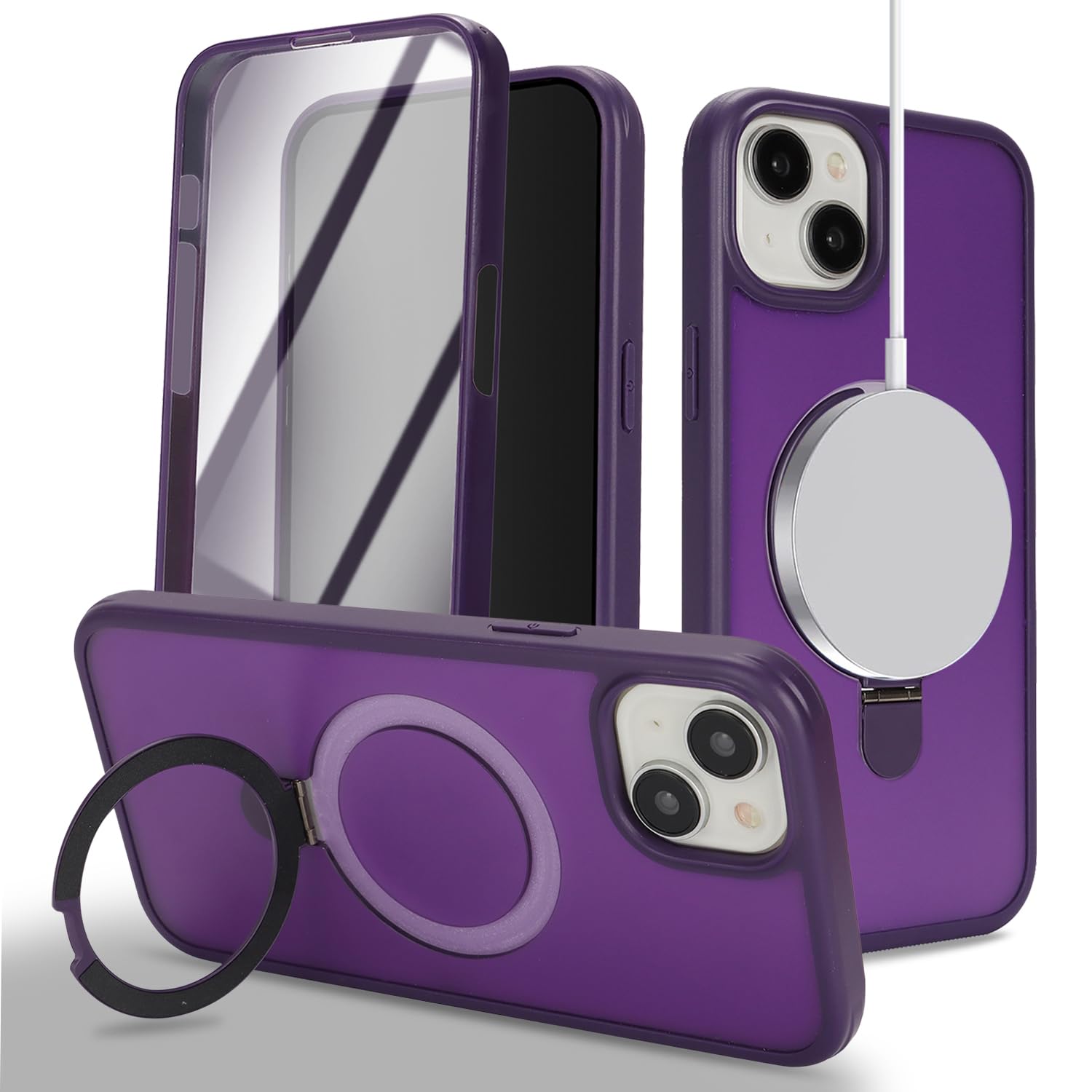 ・【対応機種】iPhone 15 (アイフォン15 通用 6.1インチ)対応機種と画面サイズをよくご確認のうえ、ご購入いただけますようお願い致します。・【360°フルボディプロテクション】このオールインワン・ケースは、スクリーンへのダメージ...