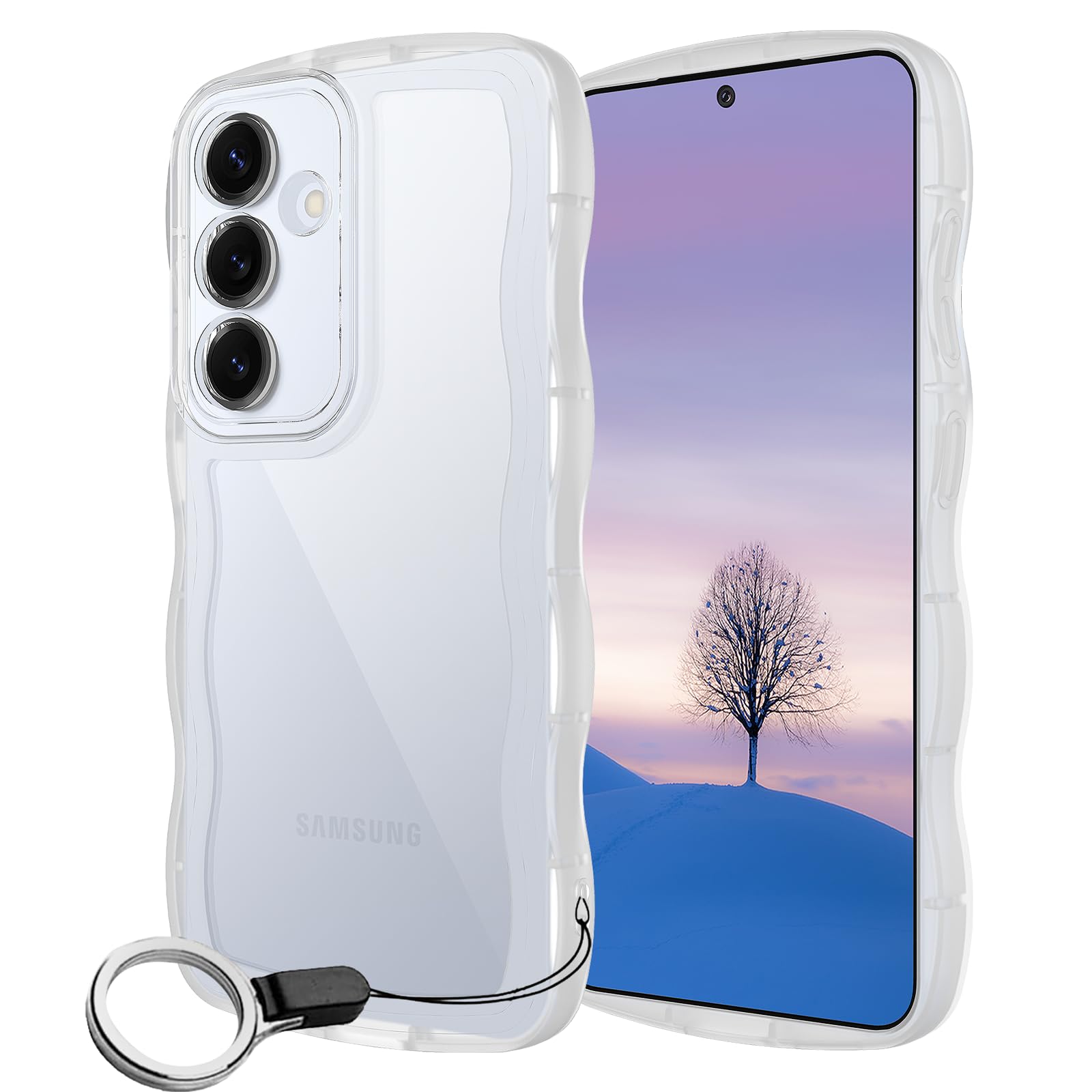 ・★【対応電話モデル】Galaxy A55 5G スマートフォン専用保護カバー。ご注文を確認する前に、必ずお手持ちの機種と選択した機種をご確認ください。・★【こだわりのウェーブ湾曲設計】このキュートなウェーブエッジデザインのケースがA55の...