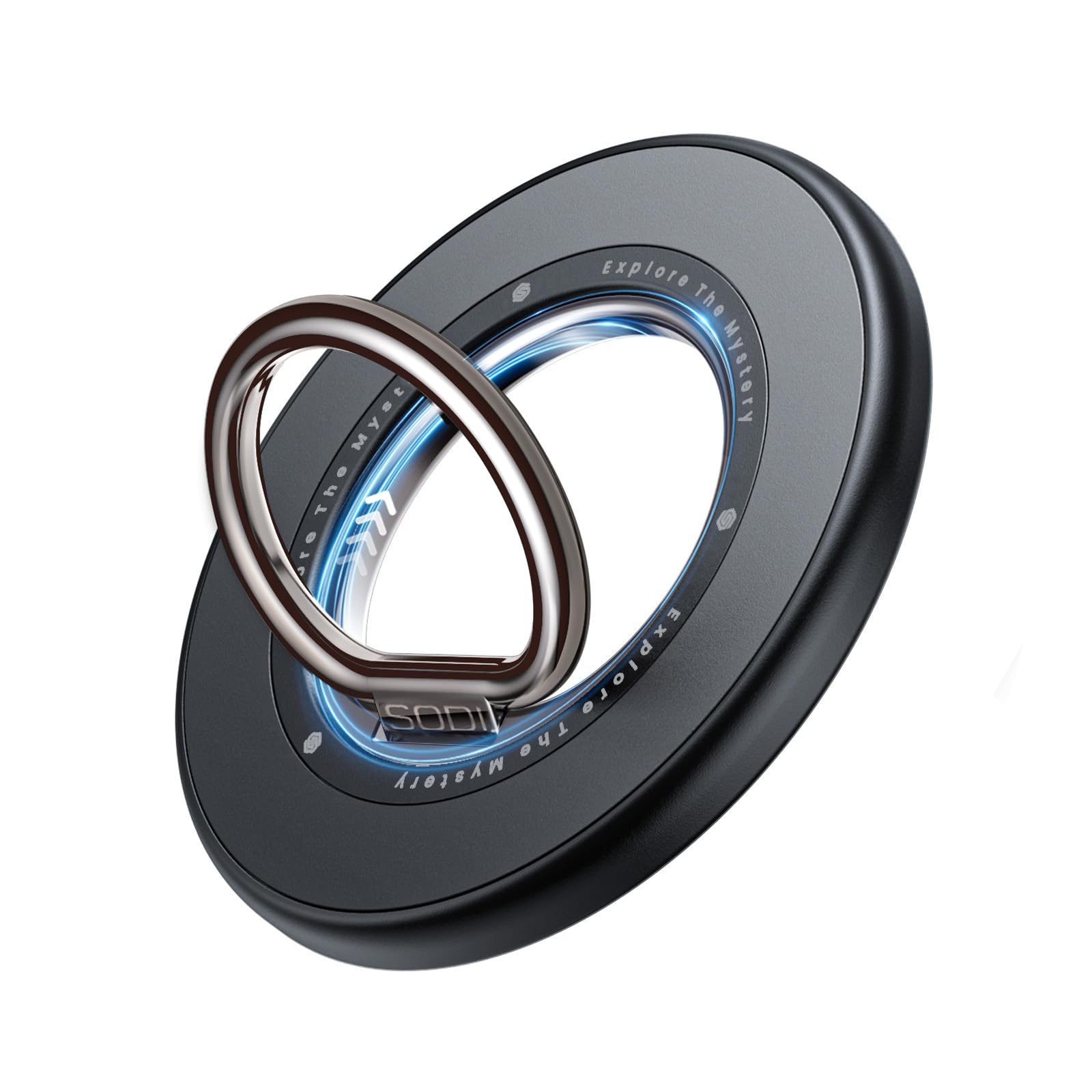 ・・【両面マグネット式】従来の片面磁石と比べて、両面磁力なので、スマホをMagSafe式車載ホルダー、冷蔵庫、テーブル、洗濯機、ジム設備、更に車体などあらゆる磁性物に取り付けます。（・・ご注意：ホルダー側の磁力がiPhoneの磁力よりも強い...