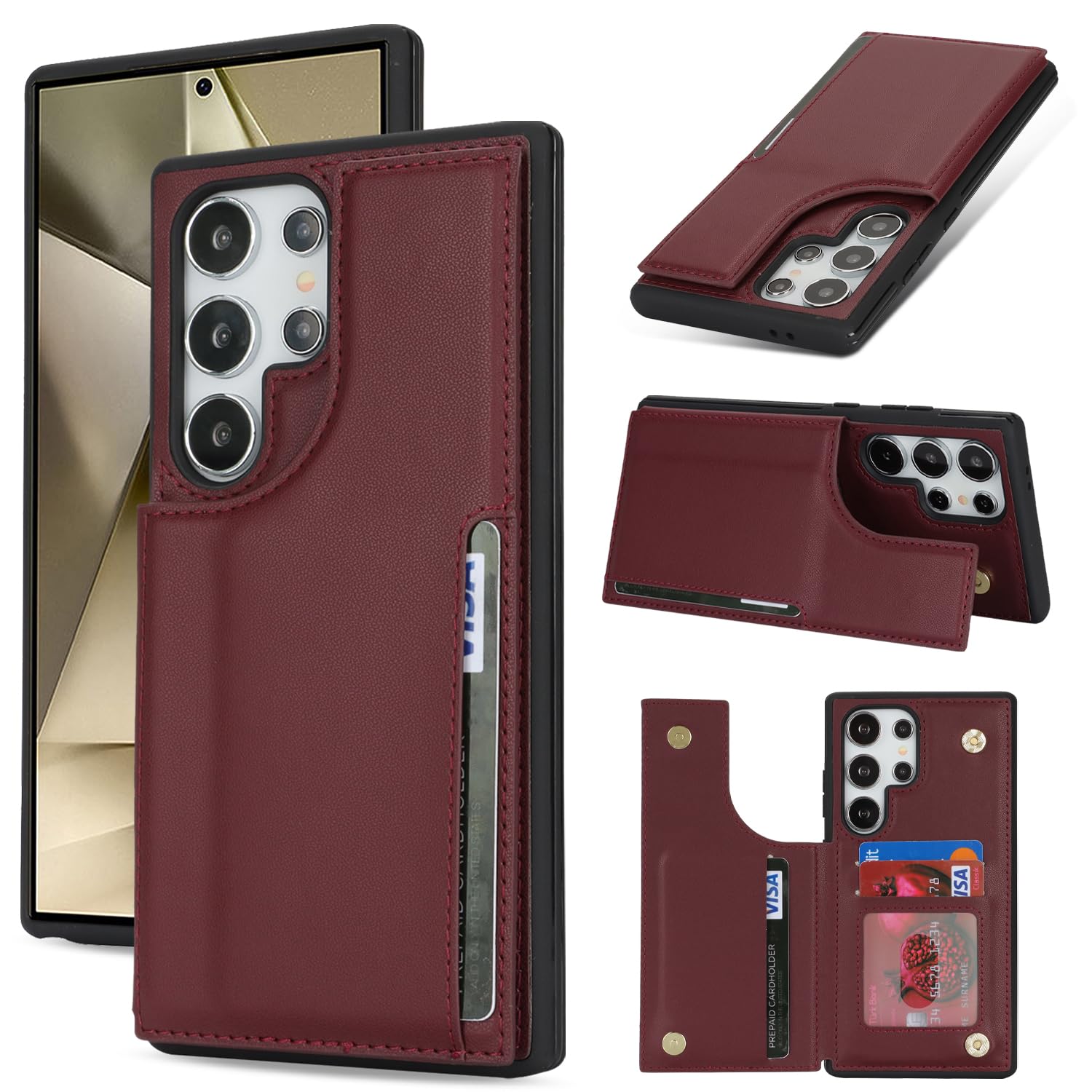 ・【対応機種】Samsung Galaxy S24 Ultra 6.8インチ： カメラ穴等すべて機種に合わせてお作りします！留め具の邪魔無し、滑り防止の素材を採用され、四角の縁四角の縁、とてもシンプルな感じで、しかも持ち易く、使い勝手がよい...