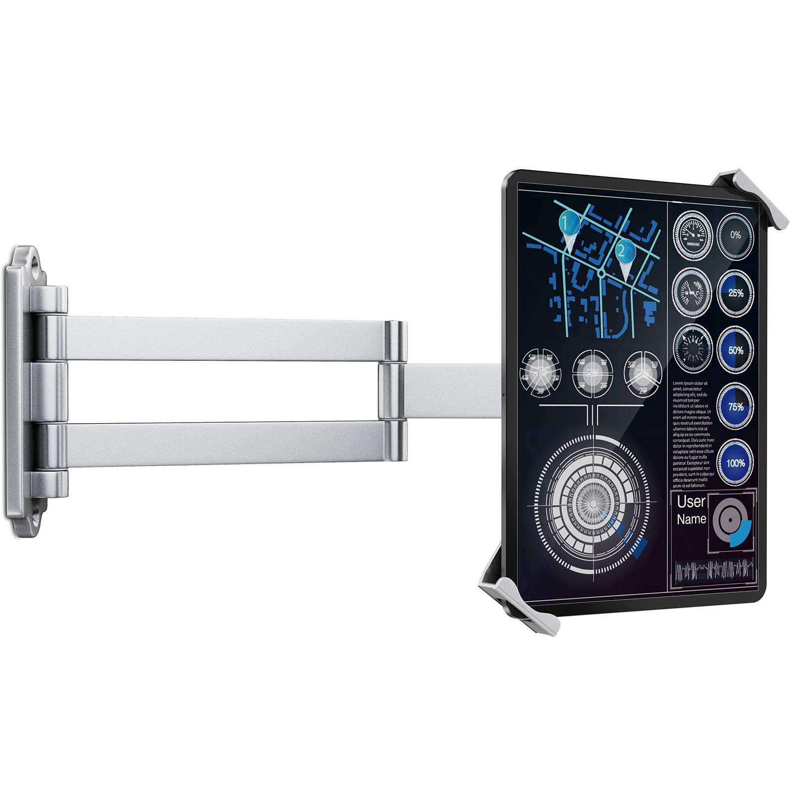 ・・ユニバーサル壁/キャビネット下マウント ・ AboveTekアルミニウムタブレット壁マウントホルダーで、お気に入りのタブレットデバイスをハンズフリーで便利に使用してください。 Apple iPad、iPad Pro、iPad Mini、...