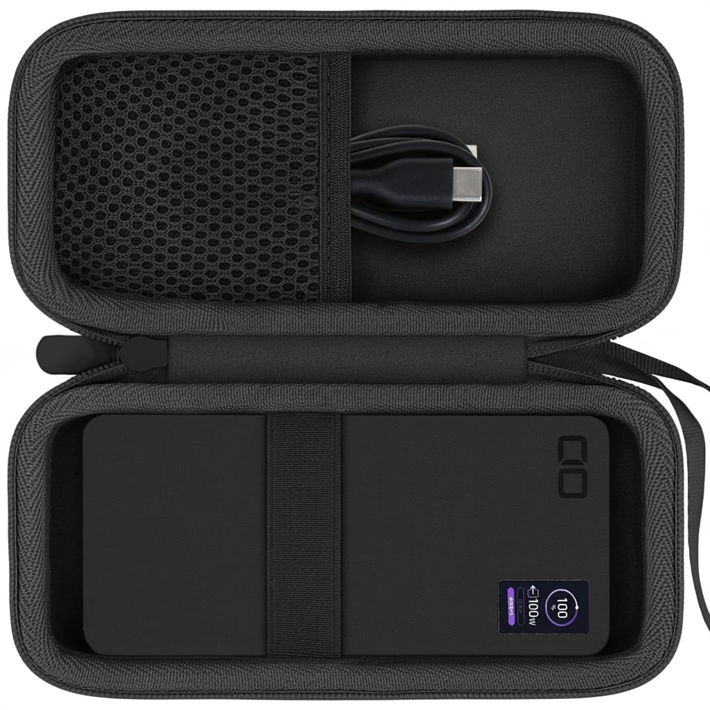 ・【充実収納】Khanka 収納ケースは、CIO SMARTCOBY Pro CABLE 100W 20K モバイルバッテリーのために特別に設計されており、SMARTCOBY Pro CABLE 100Wだけではなく、アクセサリーなどをコン...