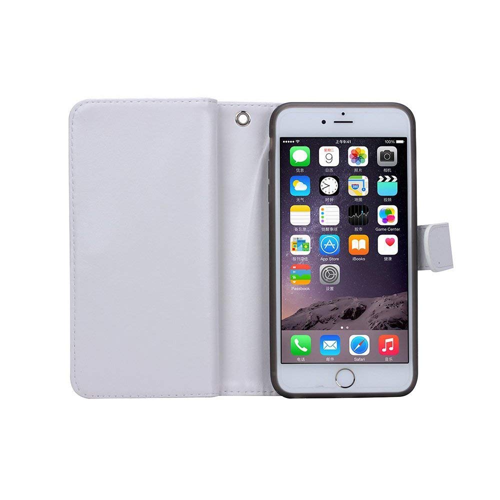 iPhone6 6S用 9ポケット 手帳型ケース ホワイト 商　品　説　明 「よく使う。」をこれ一つにした便利な財布ケース 財布一体型の次世代ケースが登場!!!! カードや紙幣の大量収納を可能に。 これ一つ持ち歩くだけで ポケットの中もかさ...