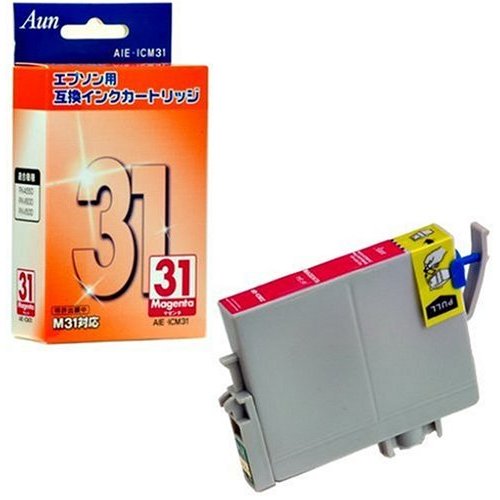 Aun/阿吽エプソンプリンタ用 互換インクカートリッジAIE-ICM31 (マゼンタ)商　品　説　明●エプソン用互換インクカートリッジ色彩豊かな画質を再現した独自特許による交換インク！ 鮮やかな発色・写真プリントに最適！ 高品質・高画質・安...