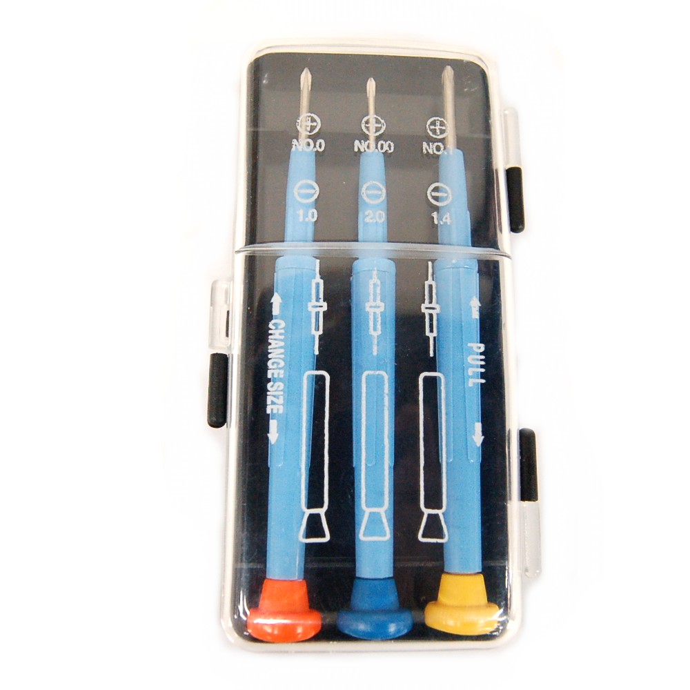 精密ドライバー 差替式PT-6X 商　品　説　明 差し替えタイプの精密ドライバー3本セットです。 商　品　仕　様 セット内容 3本セット ケースサイズ 7×13×2cm 保　証　に　つ　い　て この商品には、メーカー保証がございません。 初...