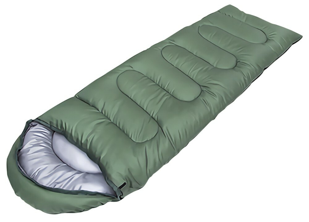 どこでもぐっすり寝袋グリーンYD-2402 商　品　説　明 全長210cm！ ゆったりサイズ！ つま先から頭部まですっぽりカバー！ アウトドア、車中泊、防災備に！ ● ゆったり使えるロングサイズ 平置き時の長さ約210cm、幅約70cmの広...