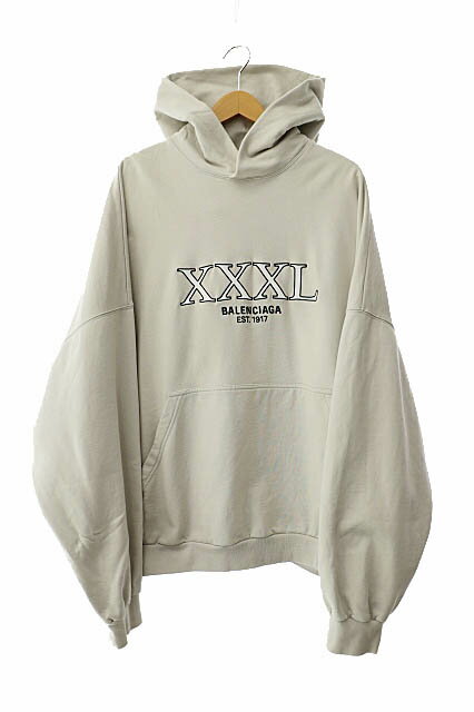 【中古】バレンシアガ BALENCIAGA 22AW XXXL Hoodie ロゴ 刺繍 オーバーサイズ スウェット プルオーバー パーカー L 灰 グレー ブランド古着ベクトル 中古☆AA★250302 メンズブランドバレンシアガ BAL...