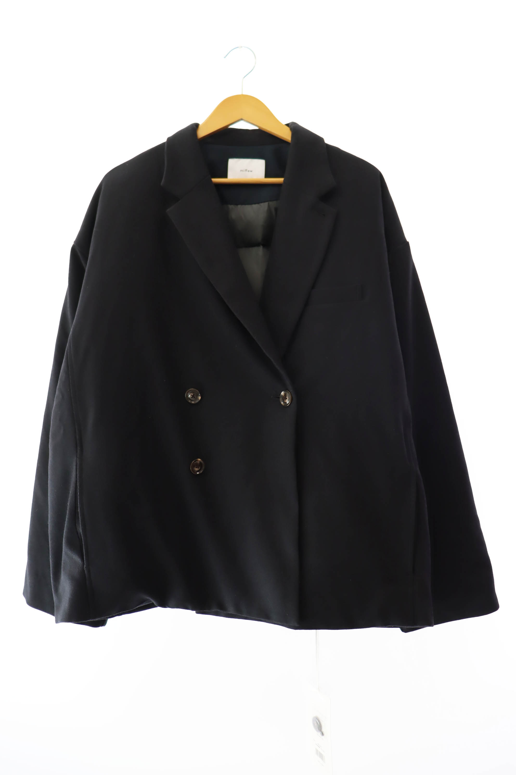 【中古】miffew ミフュー DOUBLE BREASTED TAILORED DOWN JACKET ダブル ブレステッド テーラード ダウン ジャケット 3 黒 ブラック ブランド古着ベクトル 中古 ●■ 250619表記サイズ3 ※...