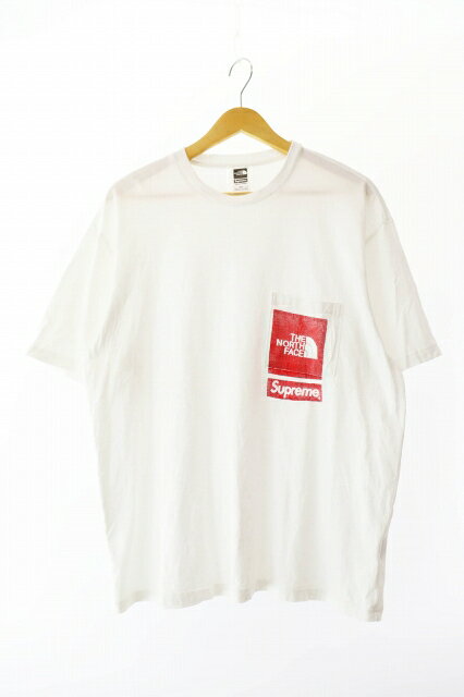 【中古】シュプリーム SUPREME ×THE NORTH FACE ザ ノース フェイス 23SS Pocket Tee ロゴ ポケット 半袖Tシャツ NT023091 M 白 ホワイト ブランド古着ベクトル 中古 ☆AA★ 250903...