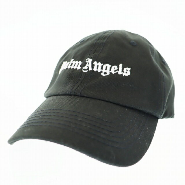 【中古】パームエンジェルス PALM ANGELS 6-panel cap 刺繍 ロゴ キャップ 帽子 O/S 黒 ブラック ブランド古着ベクトル 中古 ☆AA★▲ 250906ブランドパームエンジェルス PALM ANGELS表記サイズO...