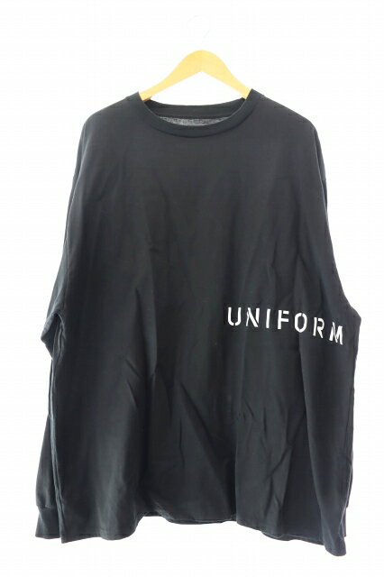 【中古】ユニフォームエクスペリメント uniform experiment 22AW L/S STENCIL LOGO BAGGY TEE ステンシル ロゴ バギー 半袖Tシャツ UE-222036 3 黒 ブラック ブランド古着ベクトル ...