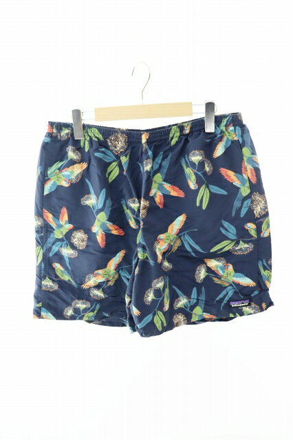 【中古】パタゴニア Patagonia 19SS BAGGIES SHORTS 鳥 花柄 バギーズ ショーツ ハーフパンツ 58034SP19 L 紺 ネイビー ブランド古着ベクトル 中古●260220 メンズブランドパタゴニア Patag...