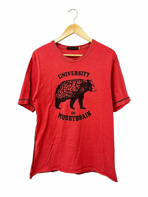 【中古】アンダーカバー UNDERCOVER 05ss archive But Beautiful2 University of Mushy Brain Bear Tee プリント アーカイブ 半袖 Tシャツ 2 赤 レッド ブランド古着ベ...