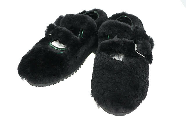 【中古】MATSUFUJI マツフジ ×SUICOKE スイコック 25AW Mouton Shoes ムートン ボア シューズ スリッポン サンダル M253-1101 8黒ブラック ブランド古着ベクトル 中古●▲■260115 メンズ表...